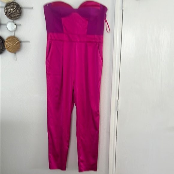 Milly | Pants & Jumpsuits | Milly Pink Strapless Jumpsuit With ...